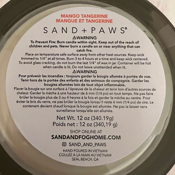 Sand and Paws | Accents | Sand And Paws Mango Tangerine Candle | Poshmark